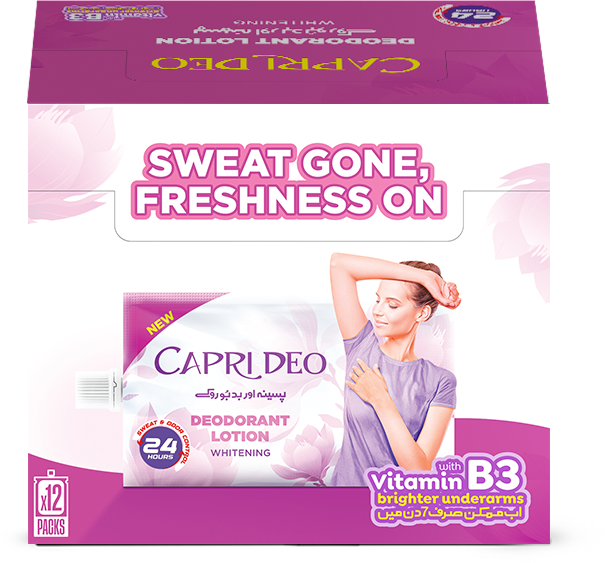Capri Deo Lotion – Whitening (Female) (Box of 12 Sachets)
