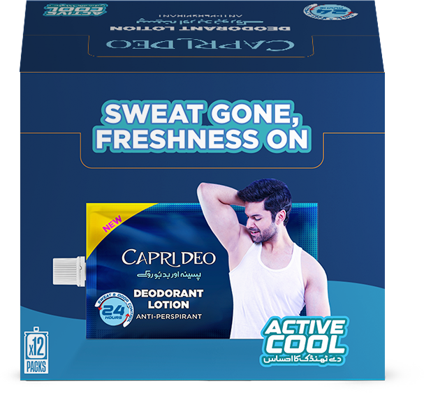 Capri Deo Lotion – Active Cool (Male) (Box of 12 Sachets)